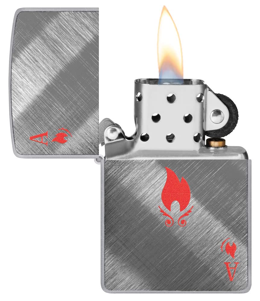 Snapklik.com : Flame Ace Design Diagonal Weave Pocket Lighter