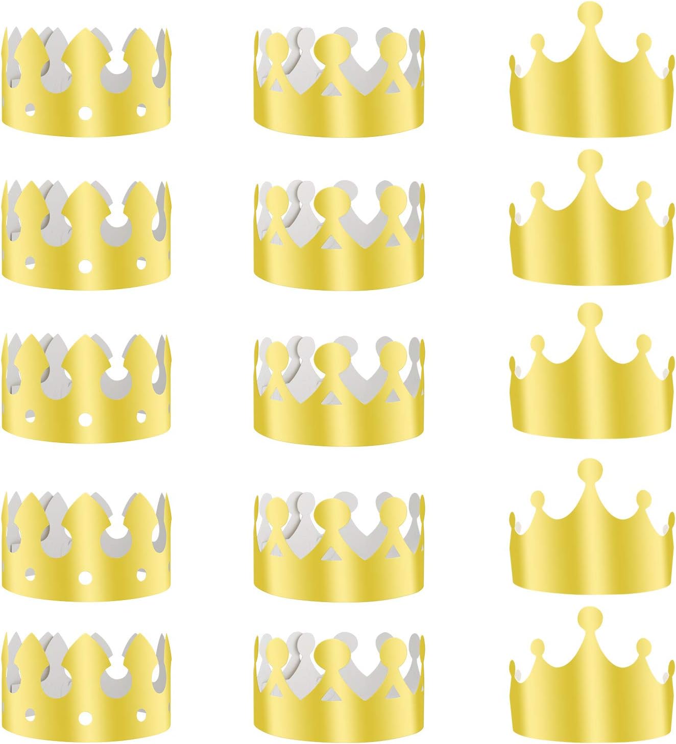 Amazon.com: Crtiin 100 Pcs Gold Paper Crowns Birthday Party Crowns Bulk ...