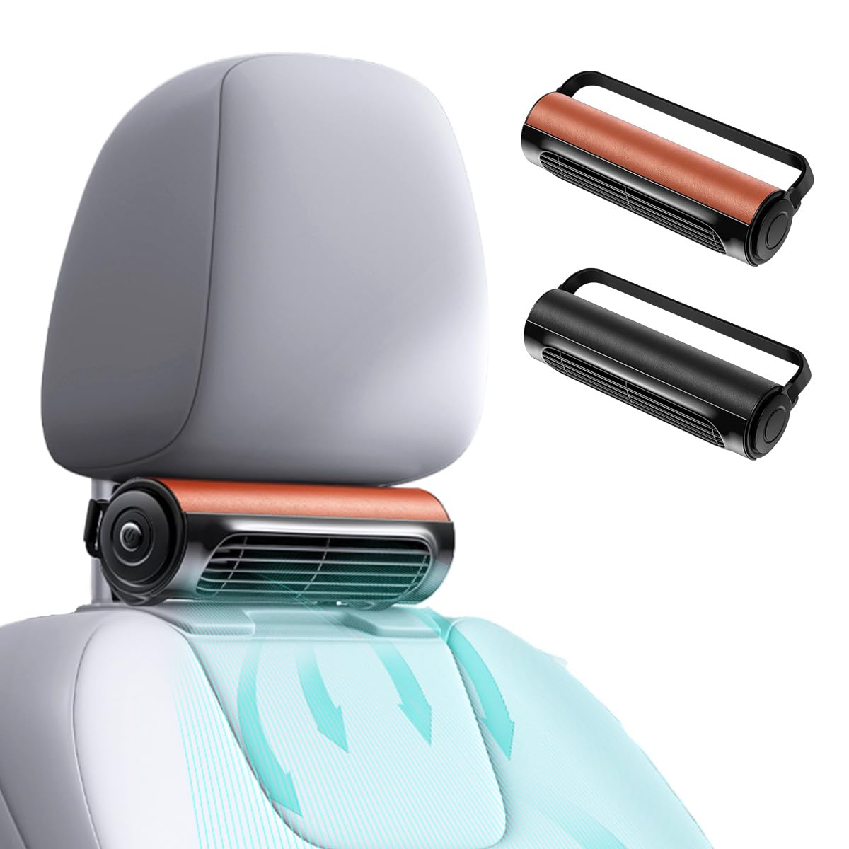 Amazon.co.jp: HapiChil 2way ヘッドレストファン 車 扇風機 車用扇風機 座席ファン カークーラー ワンタッチ装着 USB給電 3段階調整 (レザーブラック) : 車＆バイク