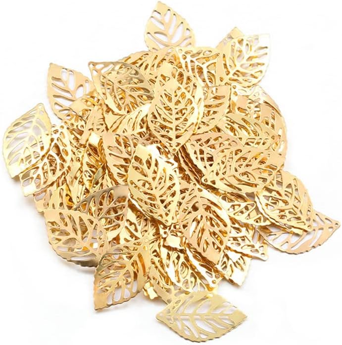 Amazon.com: UNICRAFTALE 300pcs Fall Charms Stainless Steel Hollow Leaf ...
