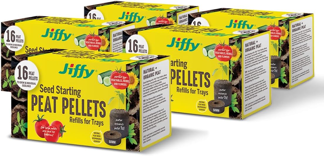 Amazon.com : Jiffy 36mm Expanding Peat Pellet Refills (36 Count), 5 ...