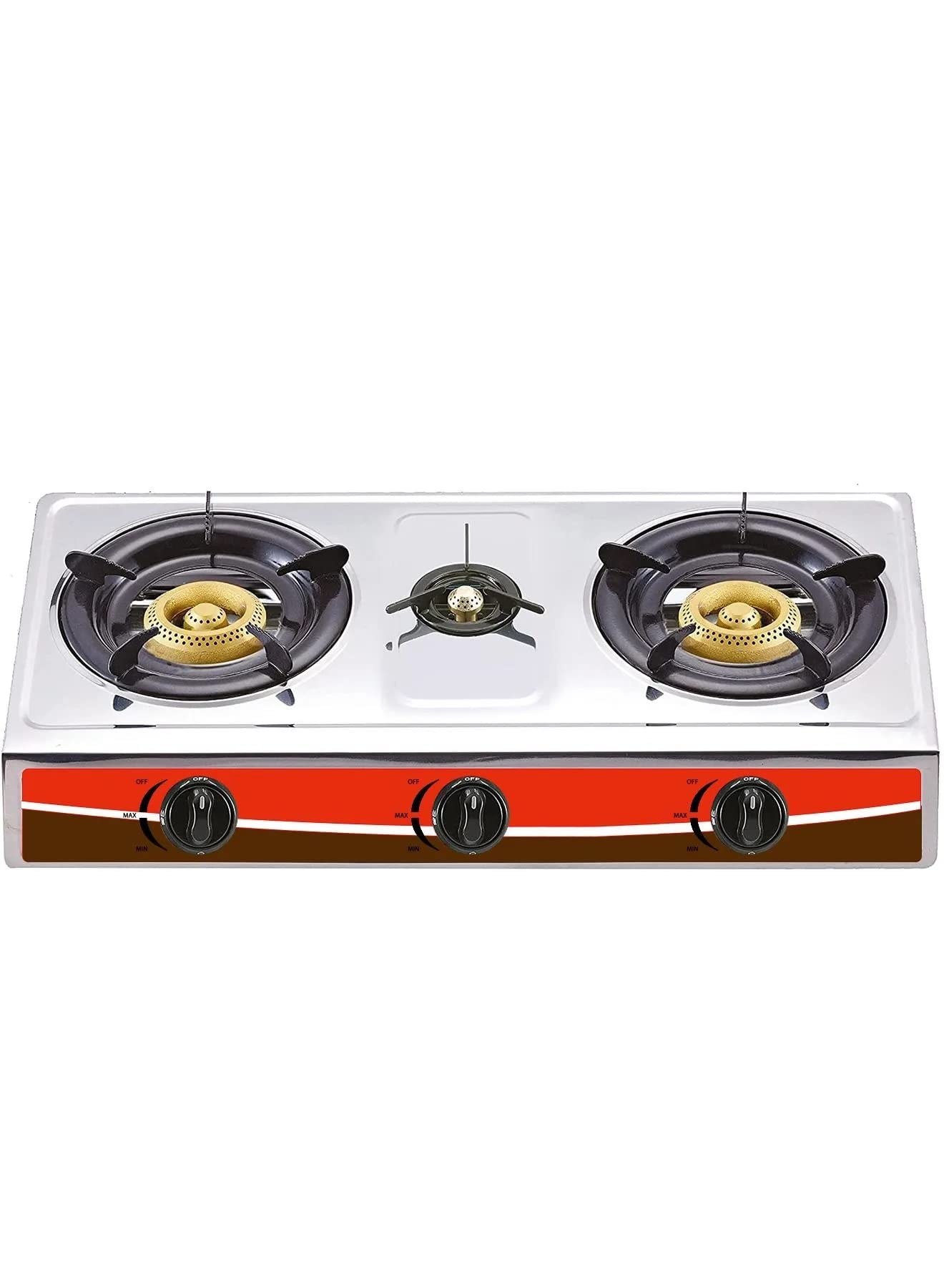 Stainless Steel Auto Burner 3 Burner Gas Stove : Buy Online at Best ...