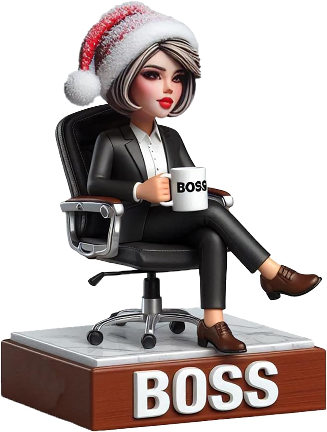 Amazon.com: Customized Christmas Bobblehead Female Boss Bobblehead ...