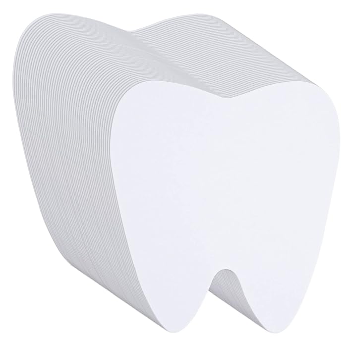 Buy 72 Pieces Tooth Cutouts Paper White Teeth Shape Cutouts Blank Tooth ...