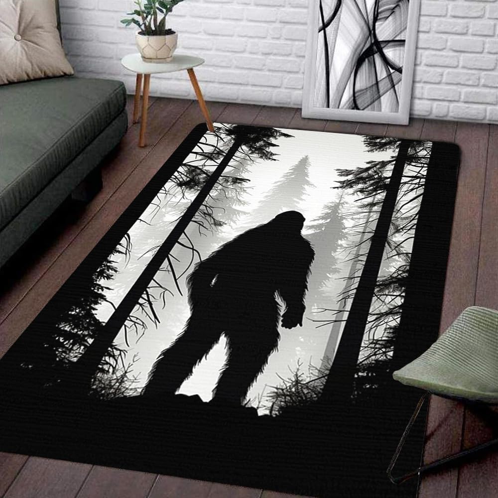 Amazon.com: Custom Bigfoot Rugs - Bigfoot Pattern Rug, Sasquatch ...
