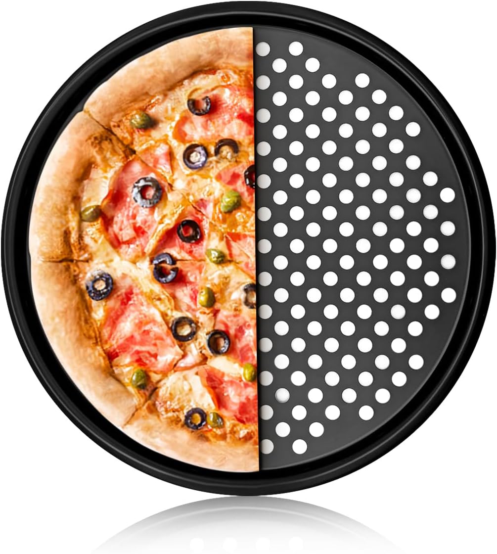Amazon.com: WAAOON 12 Inch Pizza Pan for Oven,Non-Stick Pizza Pan with ...