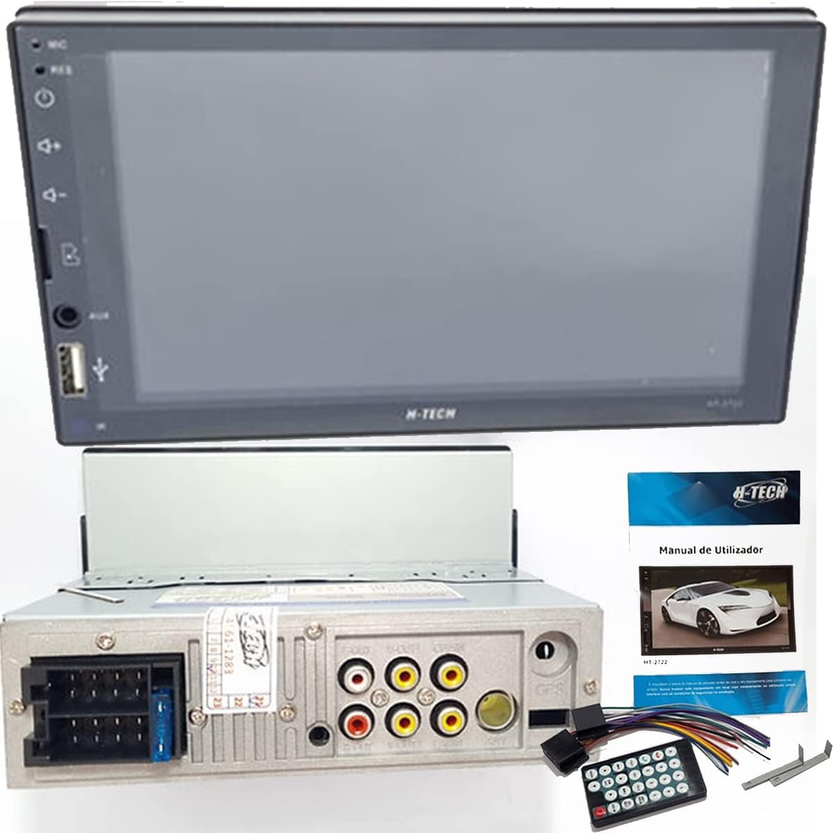 Aparelho de som automotivo MP5 1 Din com Tela de 9' HT-9001 Espelha com ...