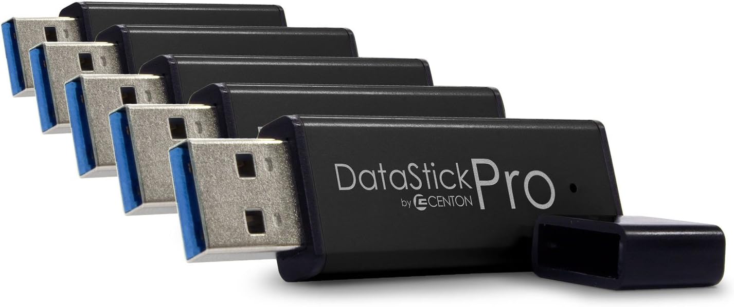 Centon MP Valuepack USB 3.0 Datastick Pro (Black), 16GB, 5Pack Bulk ...