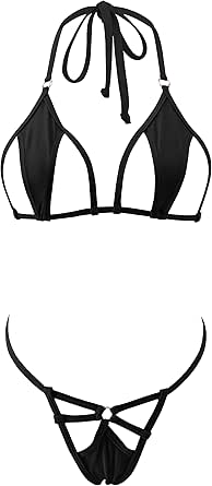 SHERRYLO Cut-Out Micro Bikini Mini Bathing Suit Women's Swimwear Black ...