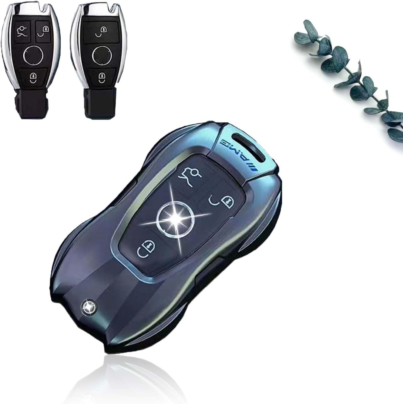 Amazon.com: Zinc Alloy Metal Car Key Fob Case for Mercedes Benz, Key ...