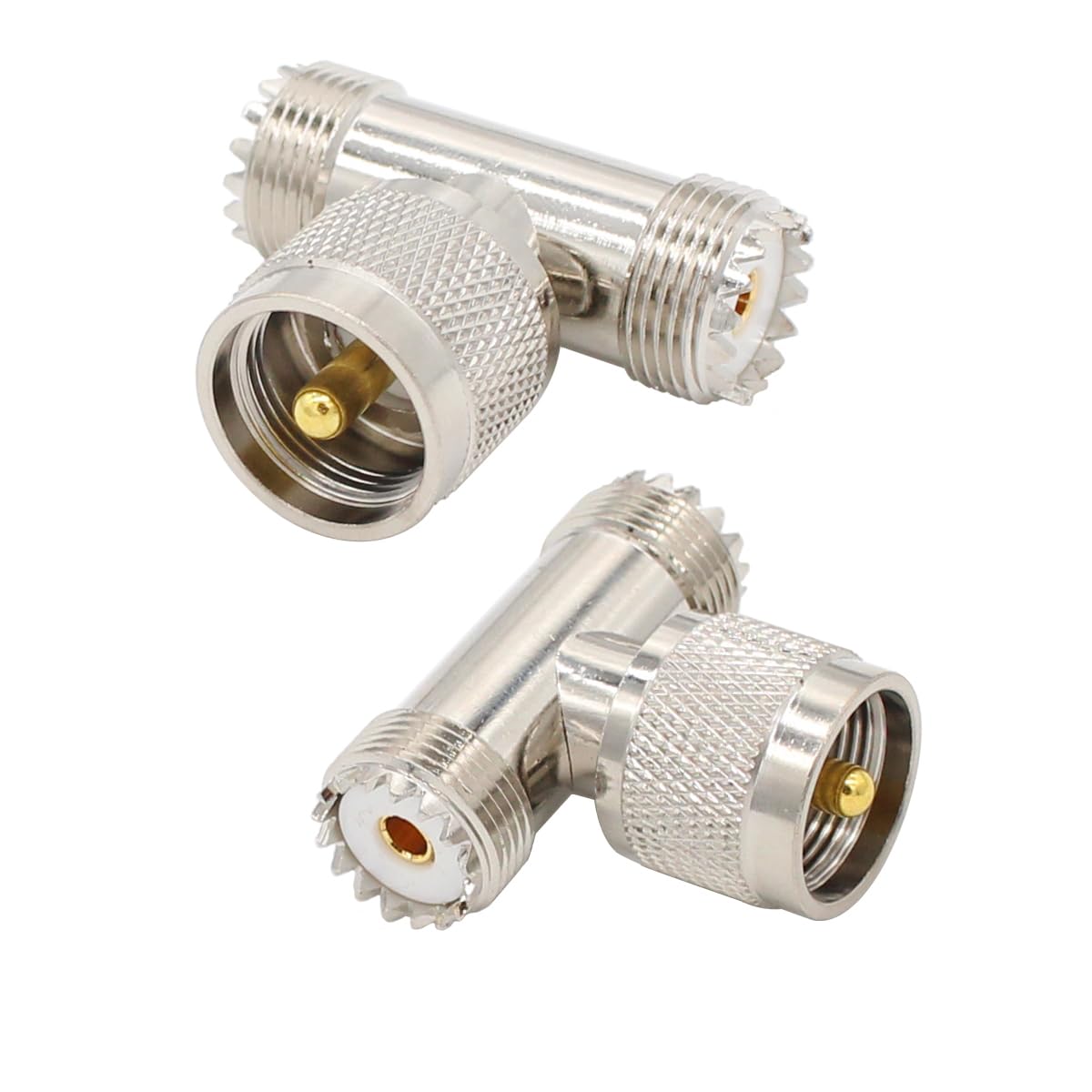 Snapklik.com : UHF Spitter Connector 2-Pack - Male To Dual Female UHF ...