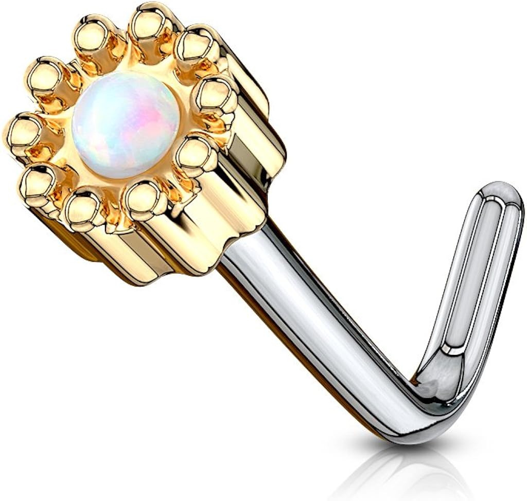 Autiga® Nasenpiercing Stecker Nasenstecker Stift Nasen Piercing gebogen ...