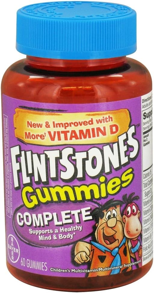 Amazon.com: Flintstones Children's Complete Multivitamin Gummies, 60 ...