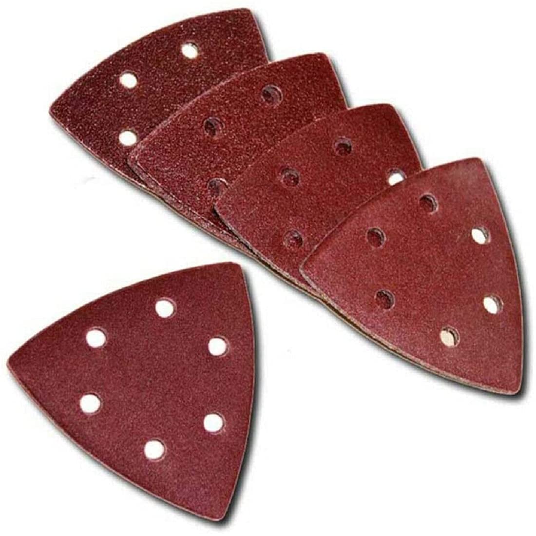 Boxonly 20 Pcs Detail Sander Paper 6 Hole Hook and Loop Sandpaper ...