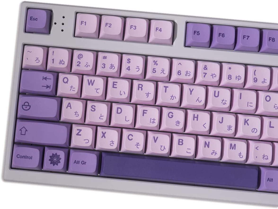 mintcaps PBT Purple Japanese Keycaps Set 134 Keys XDA Profile Custom ...
