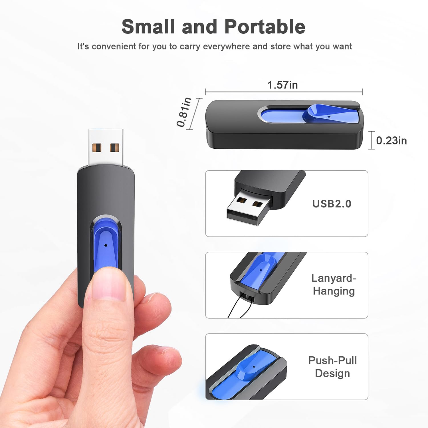 Snapklik.com : MONGERY Retractable USB 2.0 Stick 16GB 5Pack - Thumb Drive