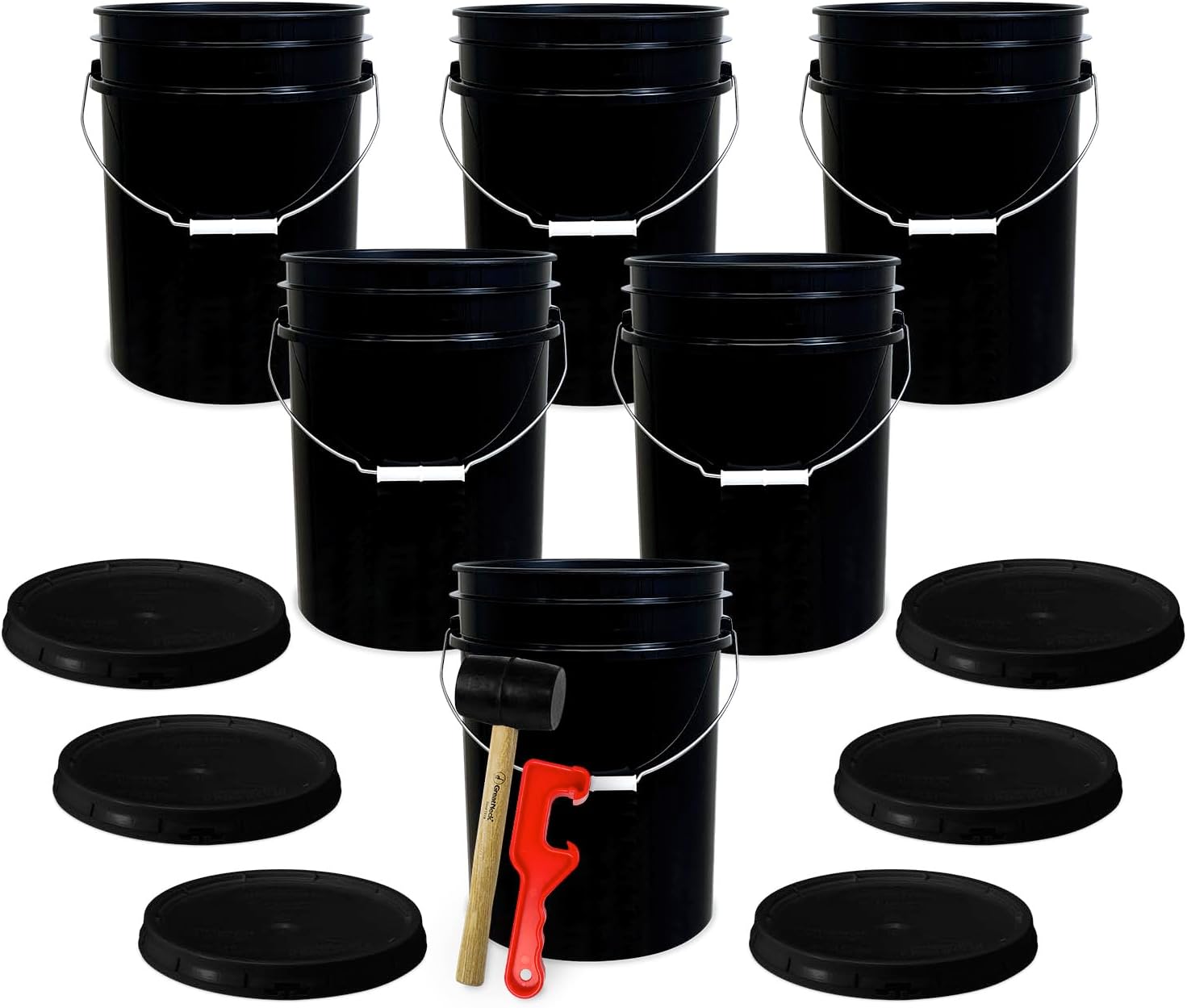 Amazon.com: CHEMSTREAM | Black 5 Gallon Bucket | Pail | Tamper Evident ...