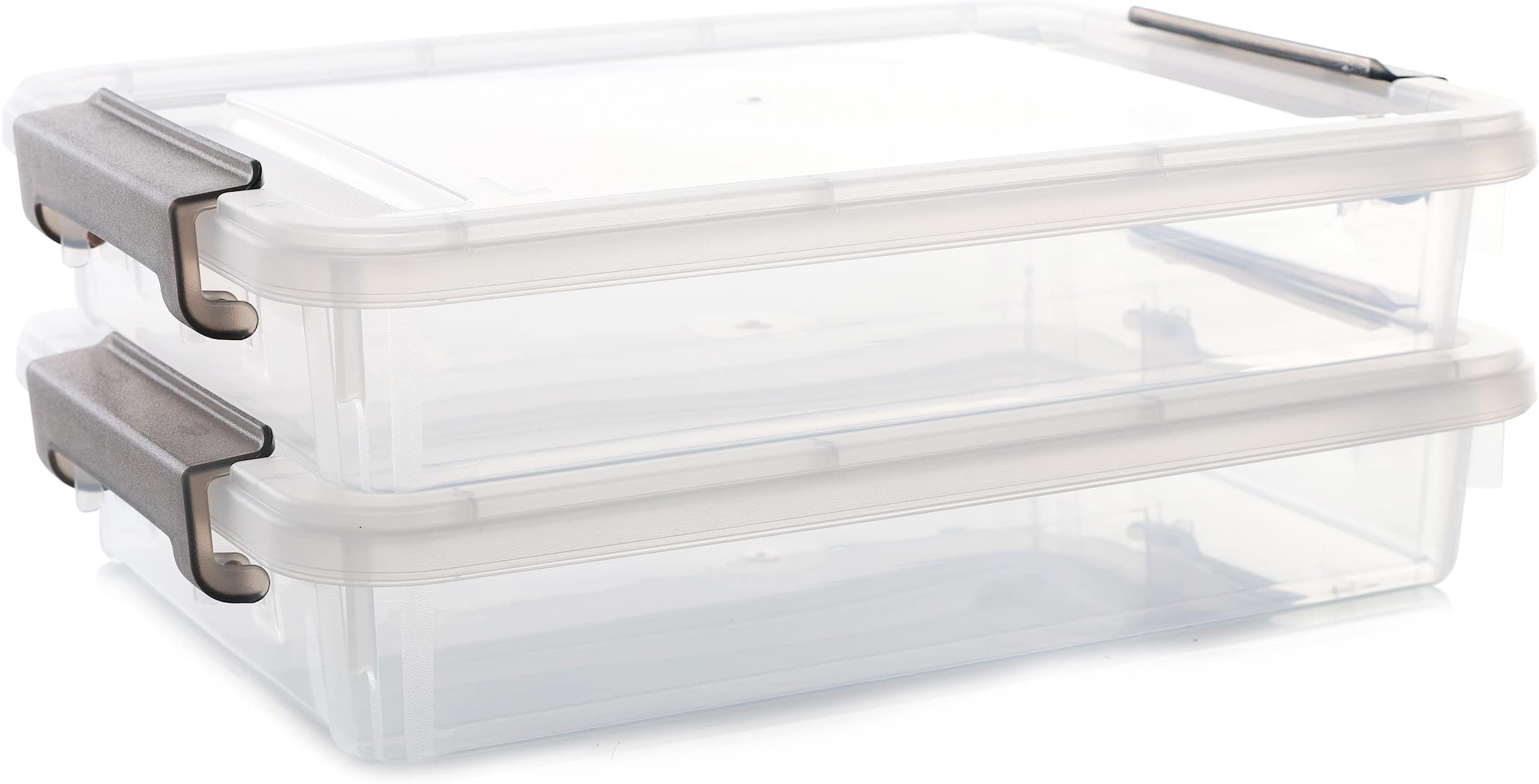 Parlynies 6 Pack Plastic Storage Boxes with Lids, Stackable Clear Box ...