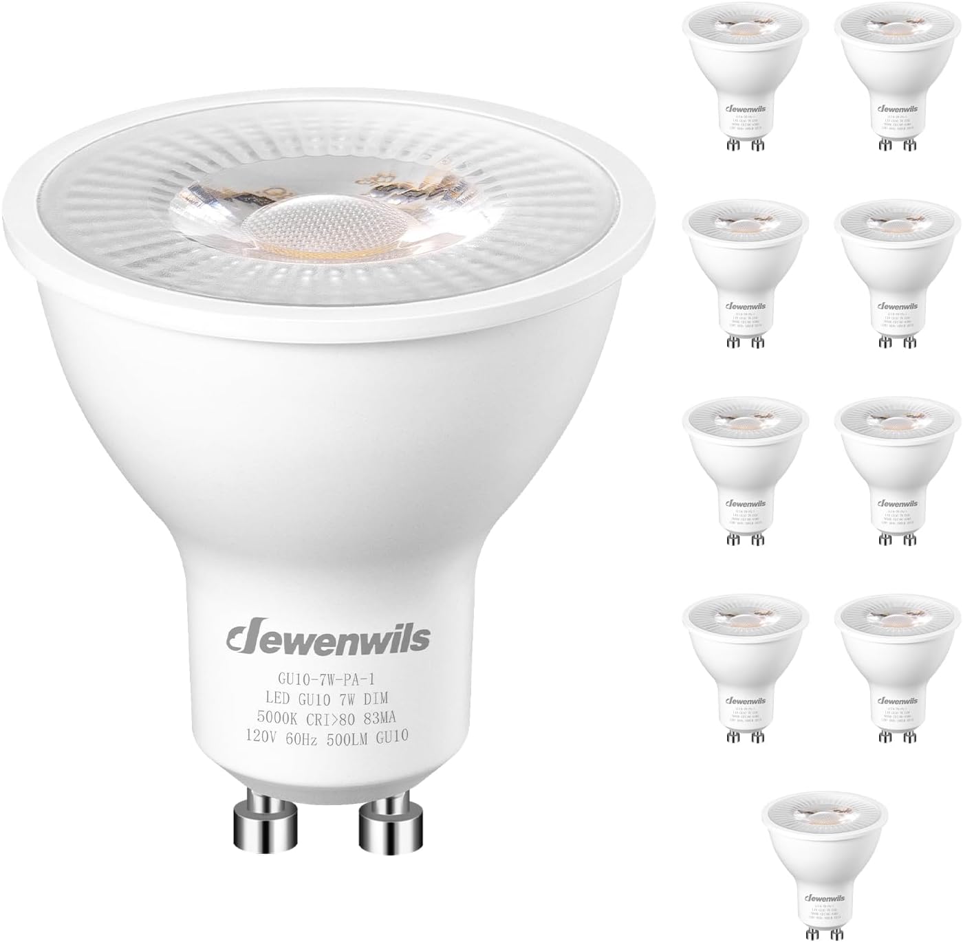 DEWENWILS GU10 LED Bombilla, Regulable, 500 LM, 5000 K, Iluminación de ...