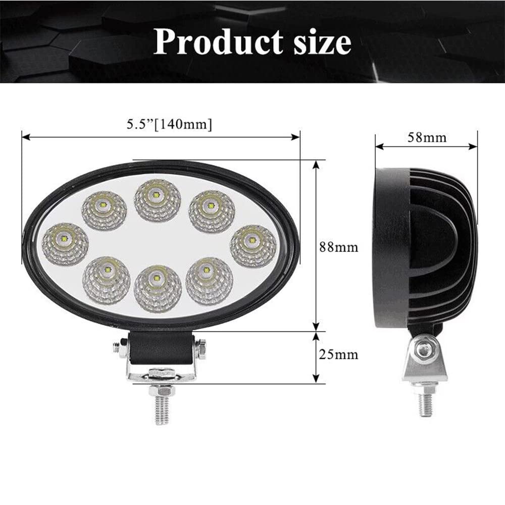 Snapklik.com : 2PACK Oval Led Work Lights 12v/24v,5.5In 24W Led Flood ...