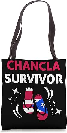 Amazon.com: Puerto Rico Chancla Survivor Puerto Rican Spanish Joke Tote ...