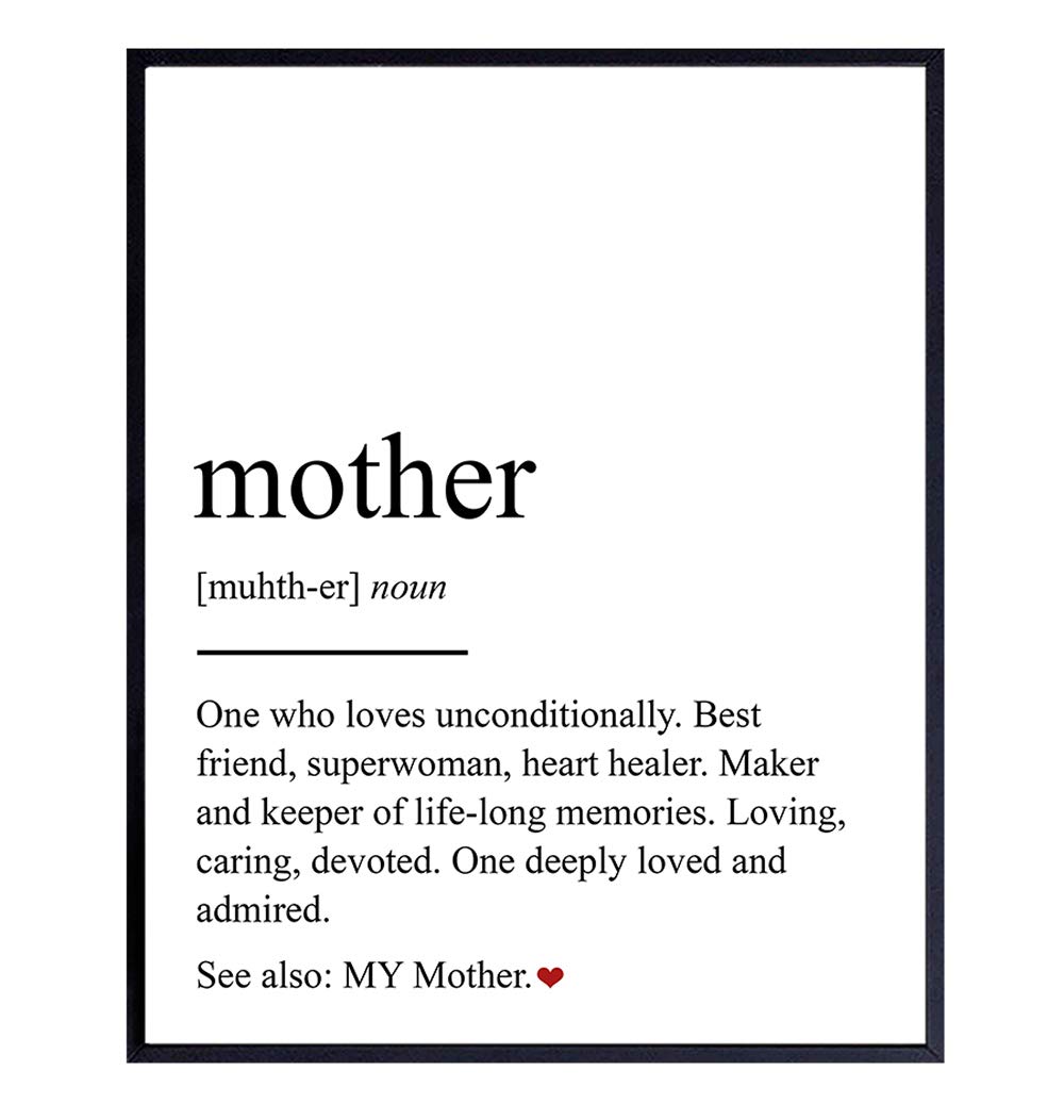 Amazon.com: Mother Definition Typography Wall Art, Home Decor - Poster ...