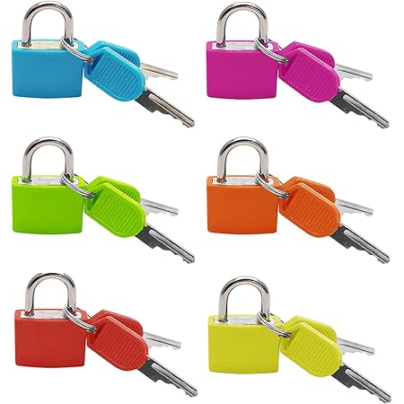 Padlock (8 Pack) Small Padlock with Key for Luggage Lock, Backpack, Gym ...