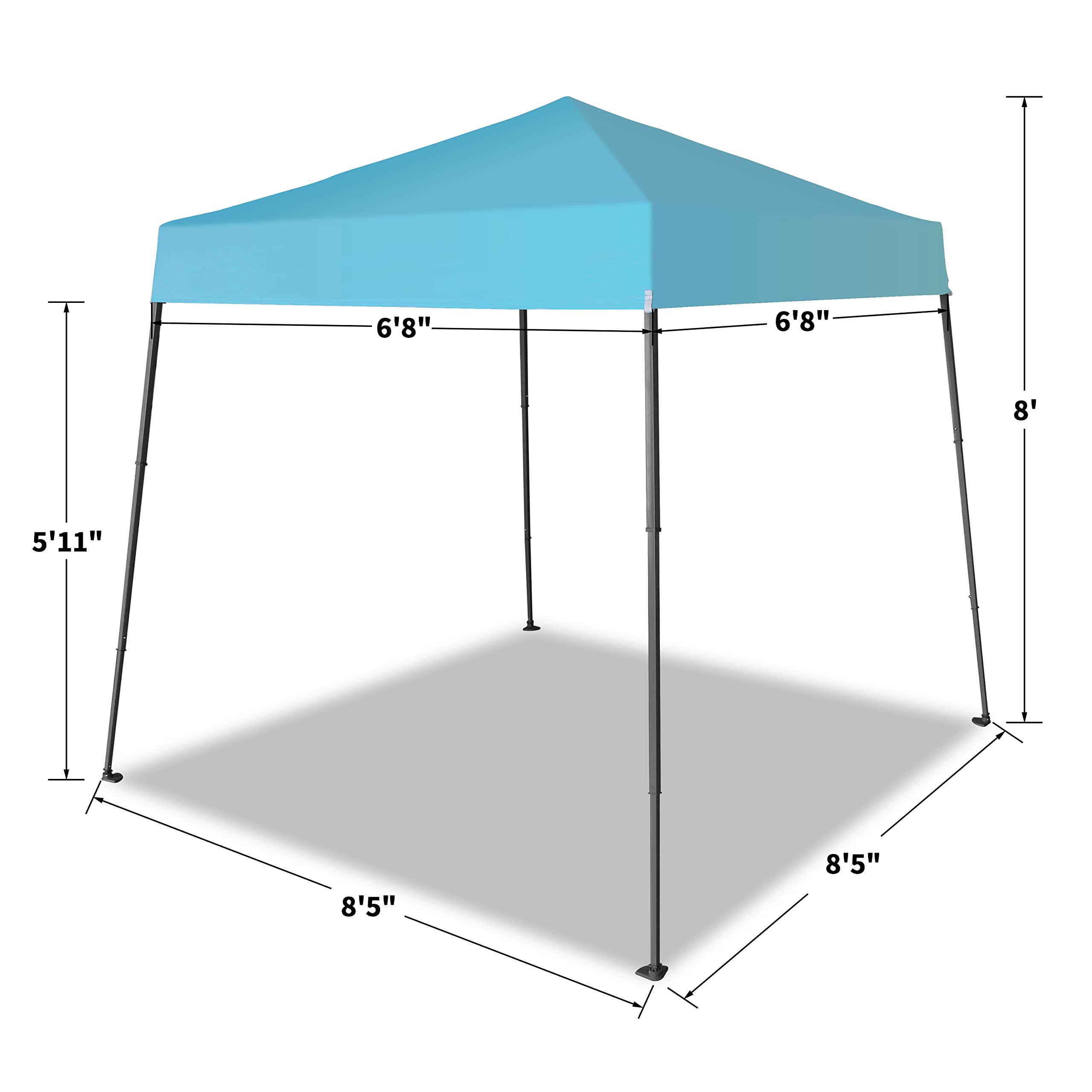 Buy CROWN SHADES Pop up Canopy, Base 8x8 ft, Top 6.5x6.5 ft. Slant Leg ...