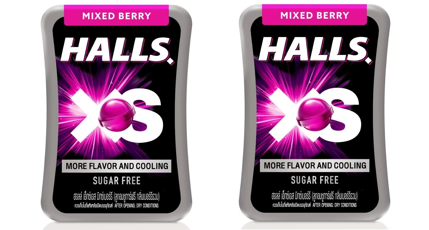 Halls Xs Mixed Berry Sugar Free Candy Cooling Candy Refreshner New ...