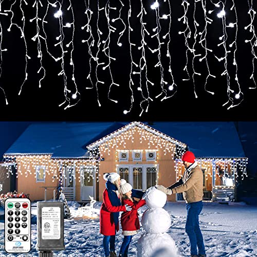 Icicle Lights Outdoor, 33FT 400 LED Icicle Christmas Lights 64 - Want ...