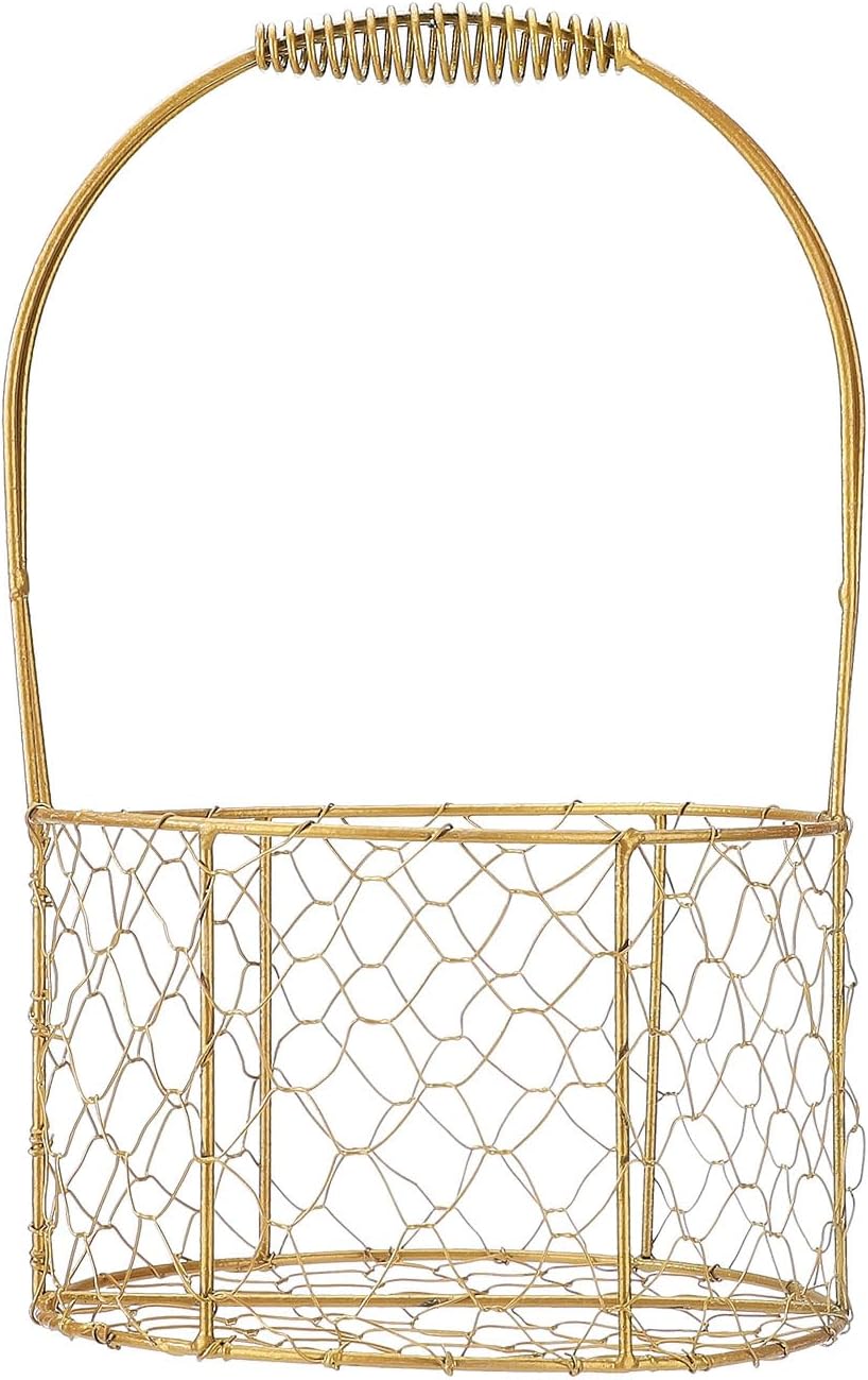 Amazon.com: HFEHSKJ Gold Wire Storage Basket, Metal Iron Flower Girl ...