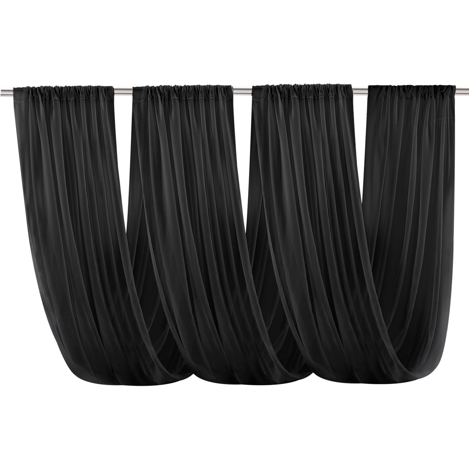 IUIBMI Black Ceiling Drapes for Wedding Draping Fabric 1 Panel 1.5x6M ...
