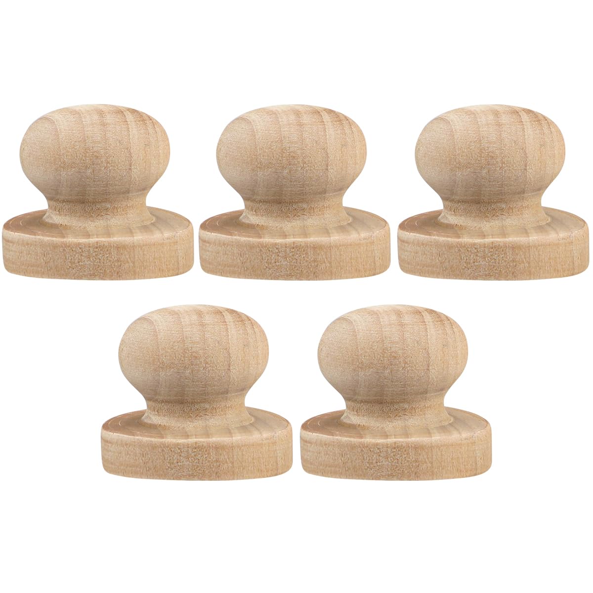 YOLUFER 5Pcs Wooden Round Handle Wooden knobs Cabinet Furniture Drawer ...