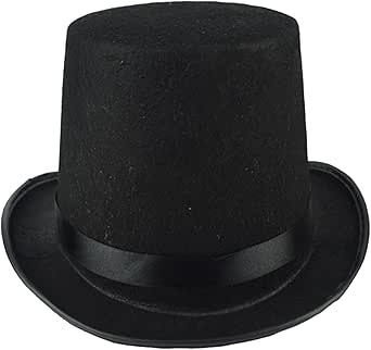Wool Top Hat for Men,Satin Lined Topper Hat Black Mens Tophat Christmas ...