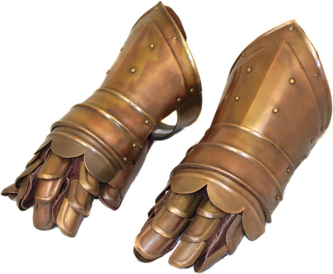 THOR INSTRUMENTS Medieval Metal Armor Gauntlet Antique Replica - Bronze ...
