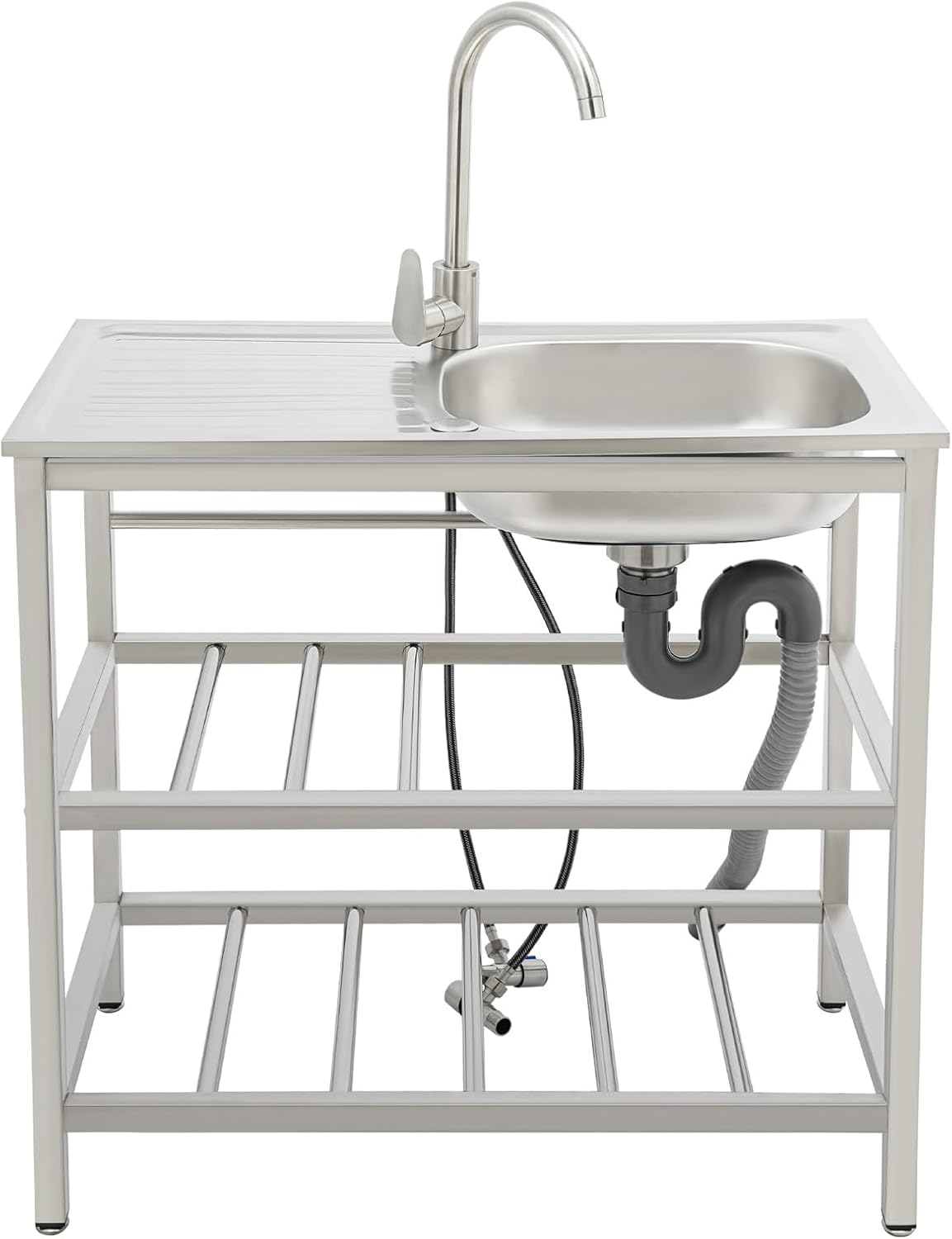 Etrhdfyts Stainless Steel Kitchen Sink with Base Cabinet, Sink with 2 ...