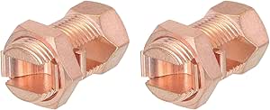 MECCANIXITY Split Bolt Connector Brass Copper 35mm Grounding Clamps ...