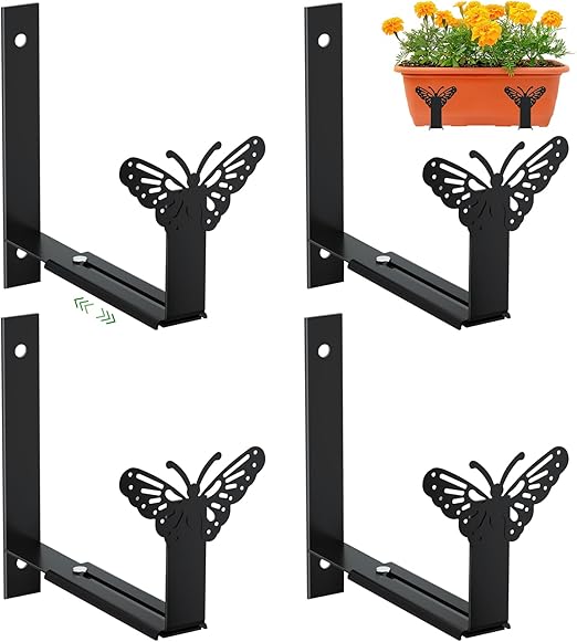 Amazon.com : XYADX Window Planter Box Brackets 4 Pack, Adjustable Heavy ...