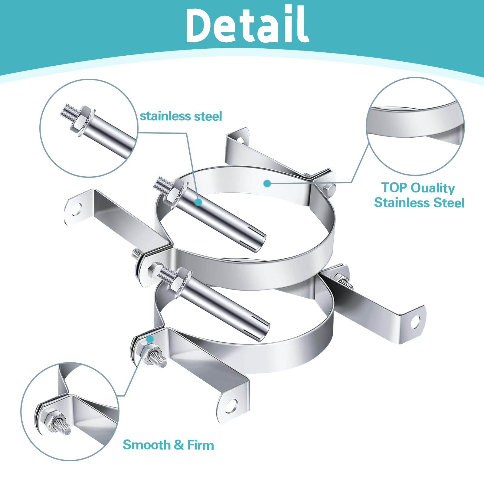 Snapklik.com : 2 PCS 4 Inch B Vent Adjustable Wall Strap Round Gas Vent ...