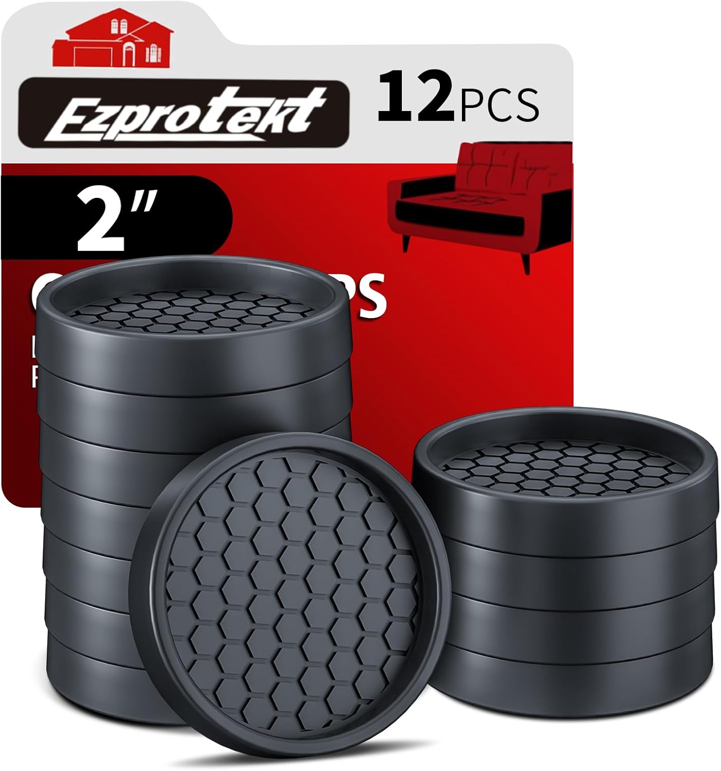 Ezprotekt 2 inch Non Slip Furniture Pads for Hardwoods Floors, Non Skid ...