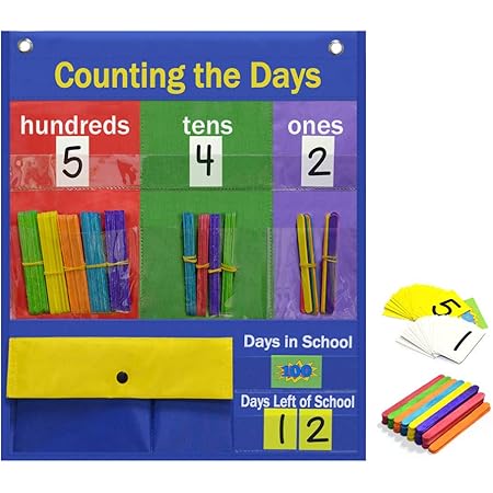 Amazon.com : Godery Counting the Days Pocket Chart & Counting and Place ...