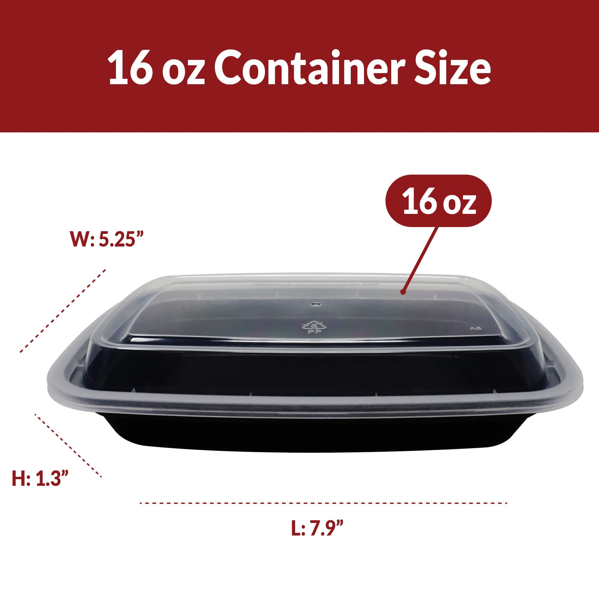 Snapklik.com : Meal Prep Containers, 16 Oz. 50 Pack 1 Compartment Food ...