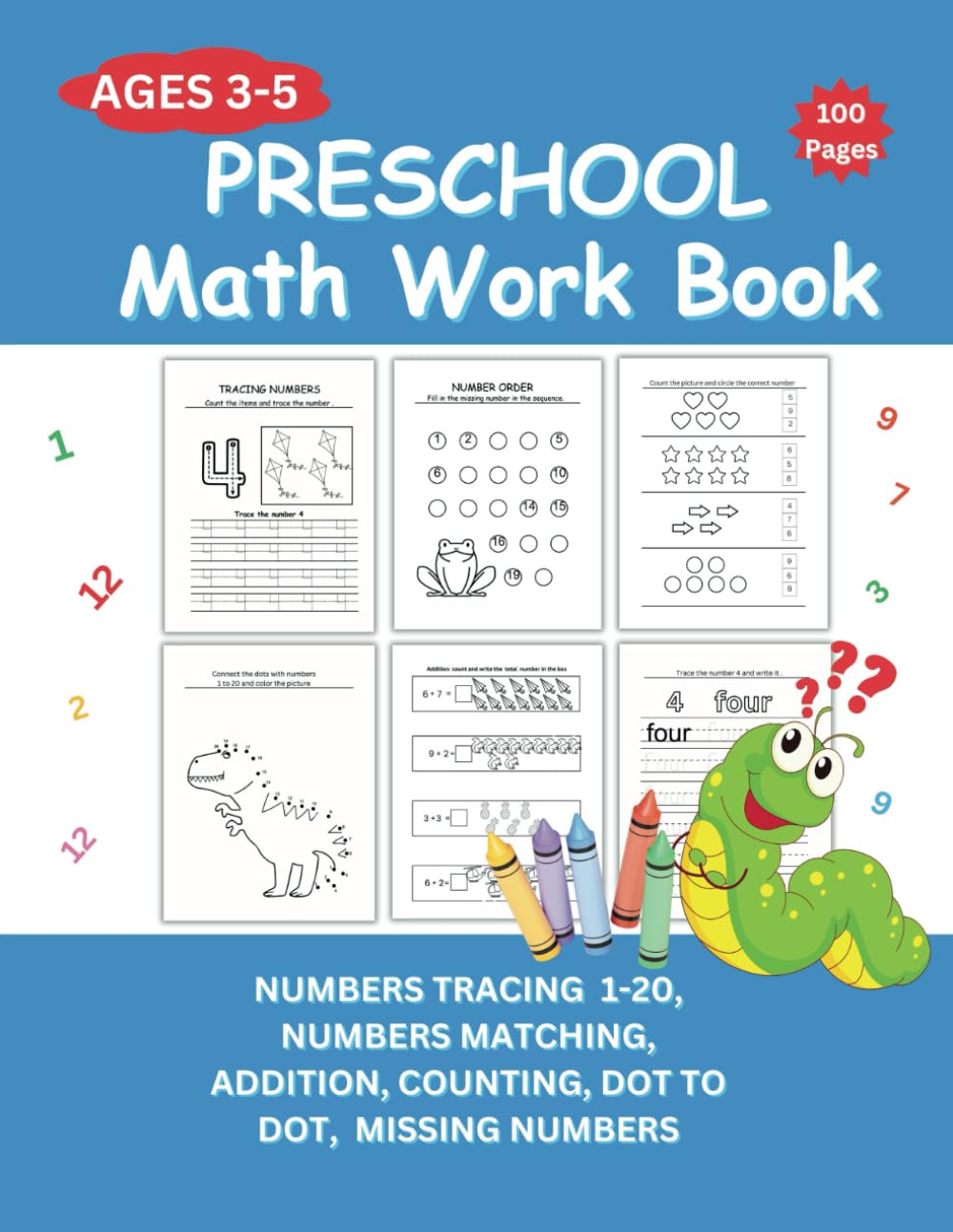 Amazon.com: Preschool Math Workbook: Number Tracing, Addition, Dot to ...
