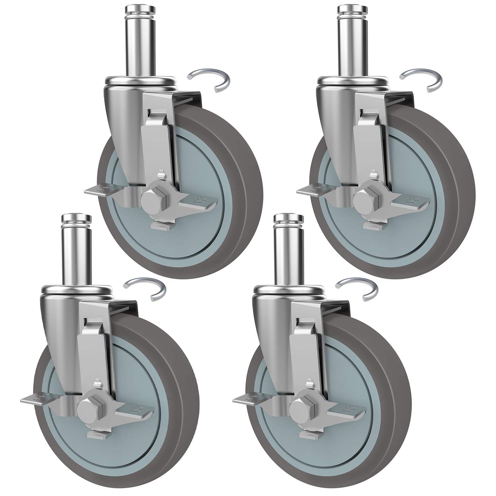Snapklik.com : VVOKGO 5 Inches Stem Casters For Wire Shelving Racks ...