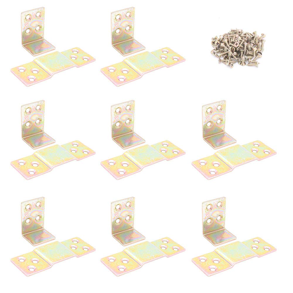 Pack of 8 NUZAMAS Bed L Brackets, Heavy Duty Bed Hinges, Connector for ...