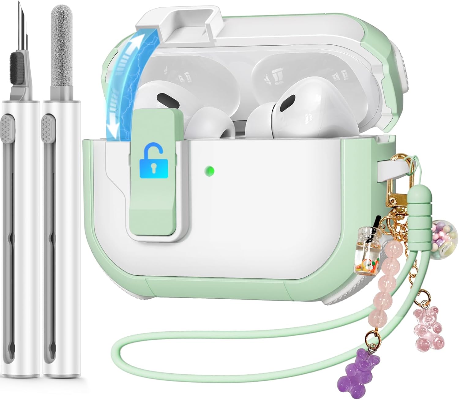 Amazon.com: Ekoonpft Secure Lock Case for Apple AirPod Pro 2&1 Gen with ...