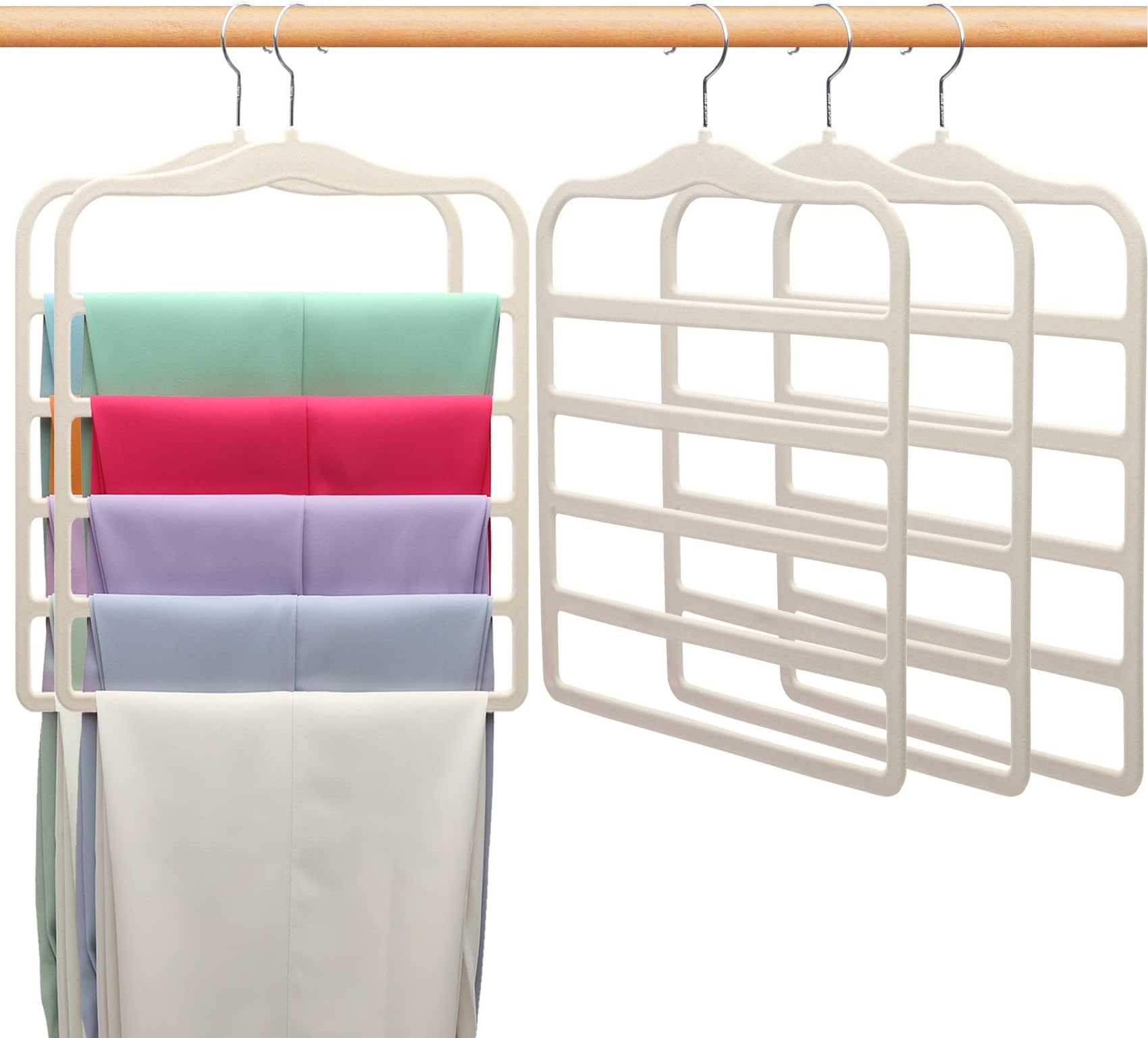 Amazon.com: Magic Pants Hangers Space Saving - 2 Pack for Closet ...