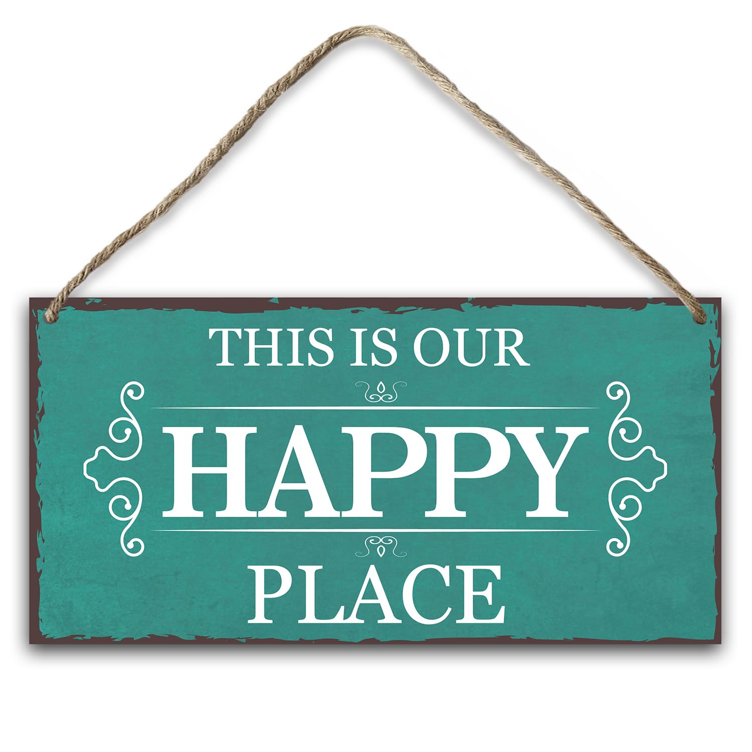 Amazon.com : This is Our Happy Place Sign Wall Decor Wooden Hanging ...