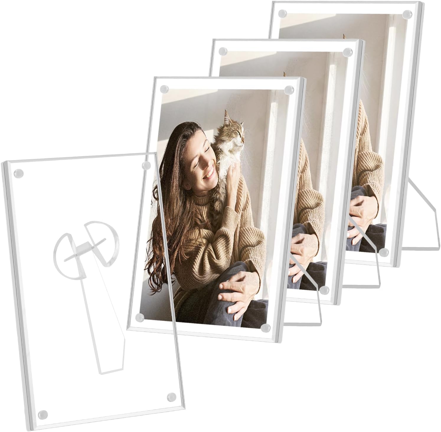 Amazon.com - EHWINE 4 Pack 4x6 Acrylic Picture Frames, Clear Magnetic ...