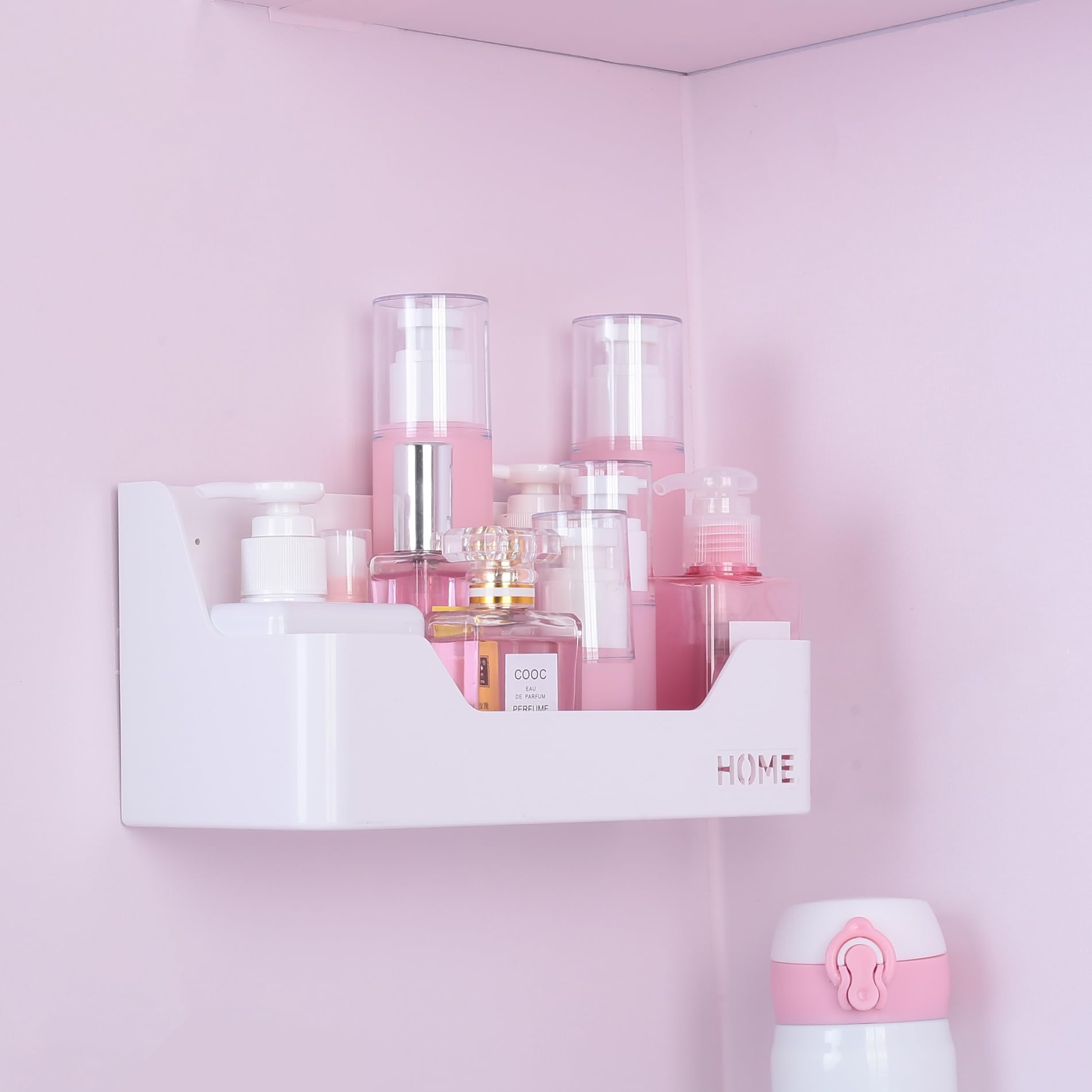 Amazon.com: Bedside Shelf,Small Plastic Wall Mounted Adhesive Storage ...